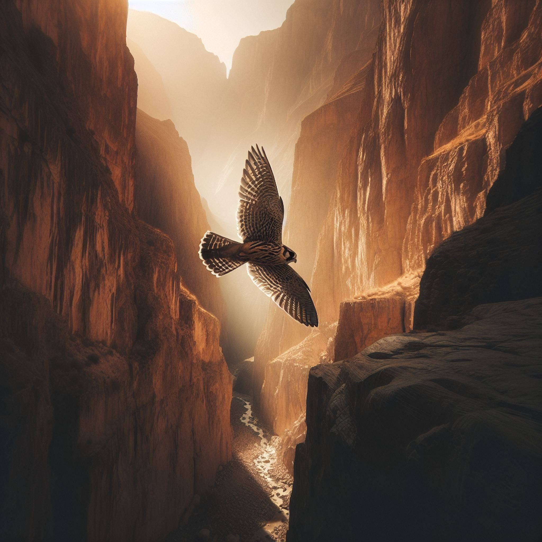 Falkenflug durch den Canyon - Jakob Iebed | story.one